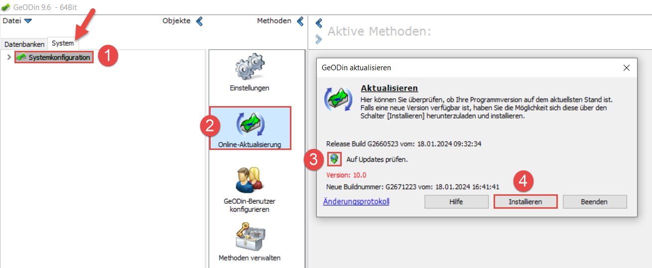 Update auf GeoDin 10 (setzt eine aktive GeoDin 10-Lizenz voraus ...